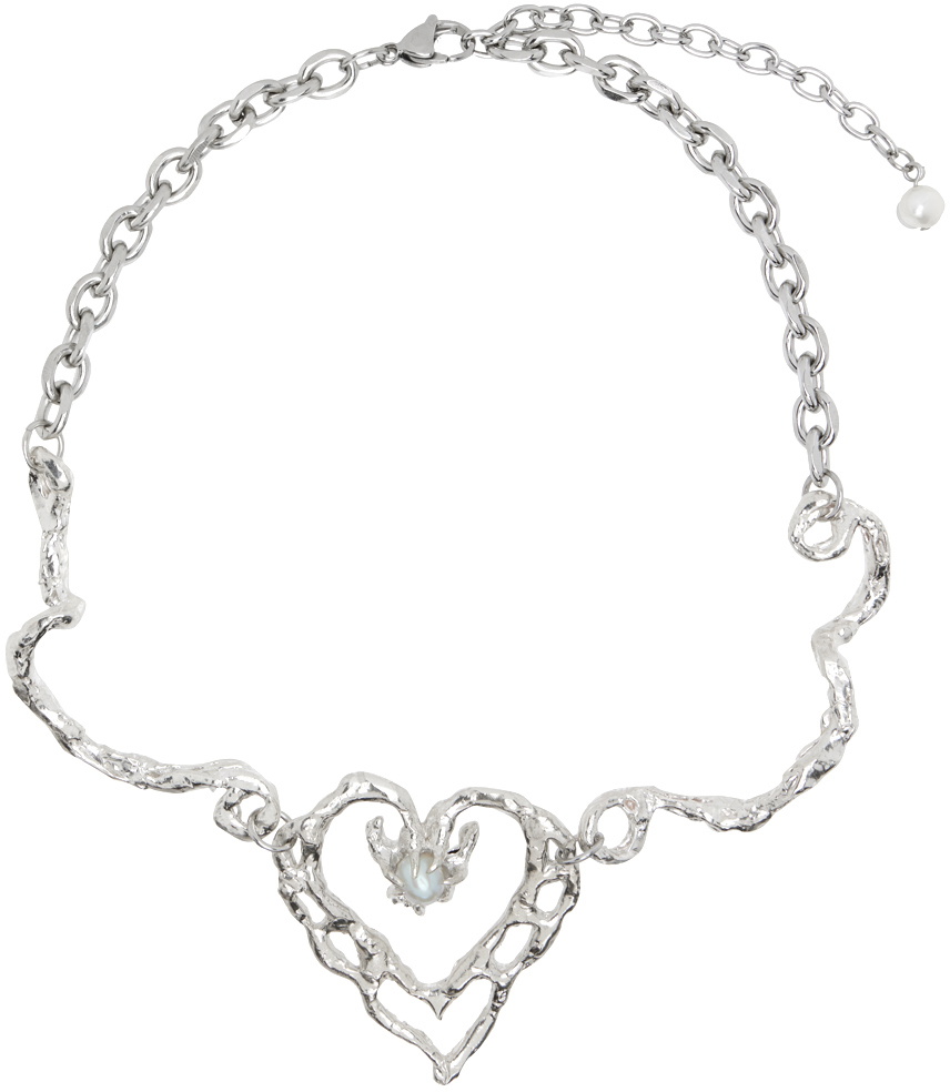 Harlot Hands SSENSE Exclusive Silver Portrait Of Love Necklace Harlot Hands