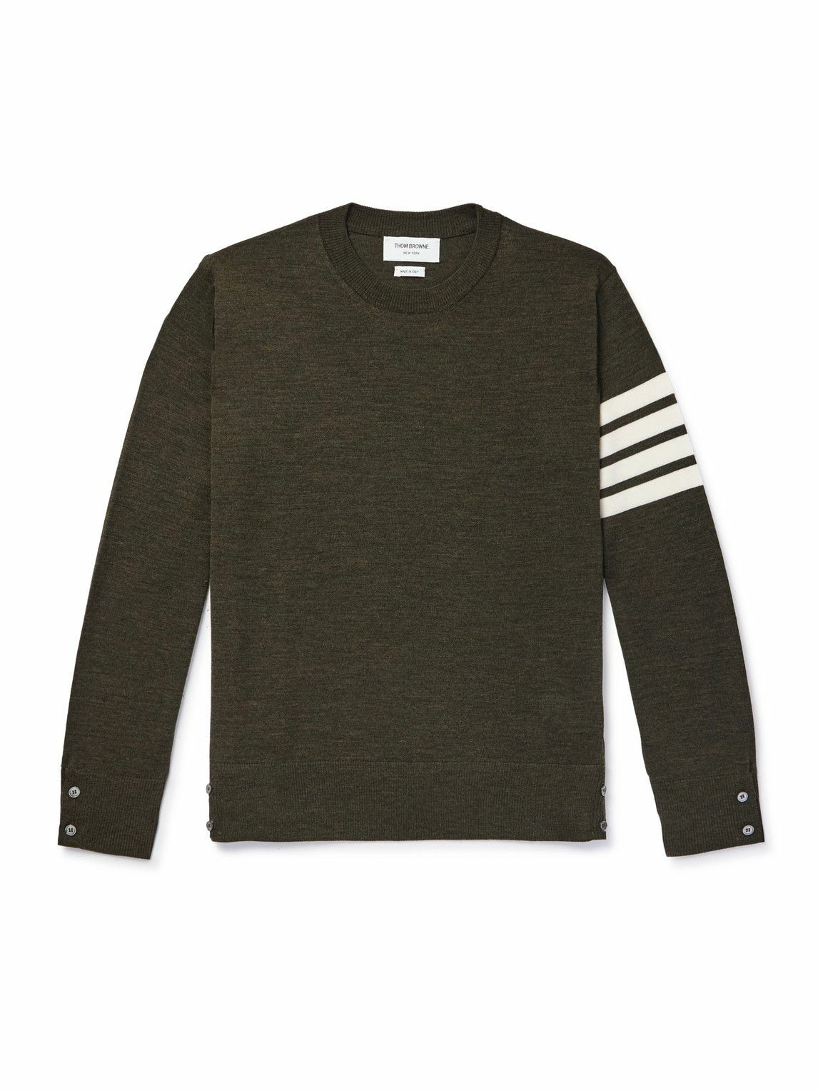 Thom Browne - Slim-Fit Striped Merino Wool Sweater - Green Thom Browne