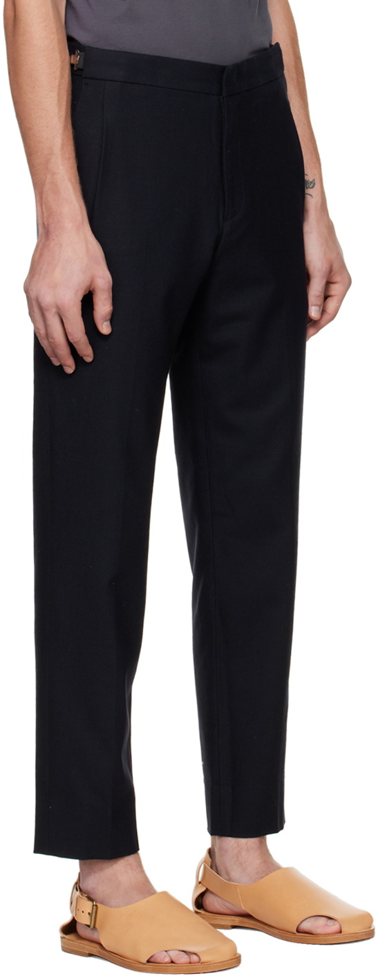 Solid Homme Navy Pleated Trousers Solid Homme