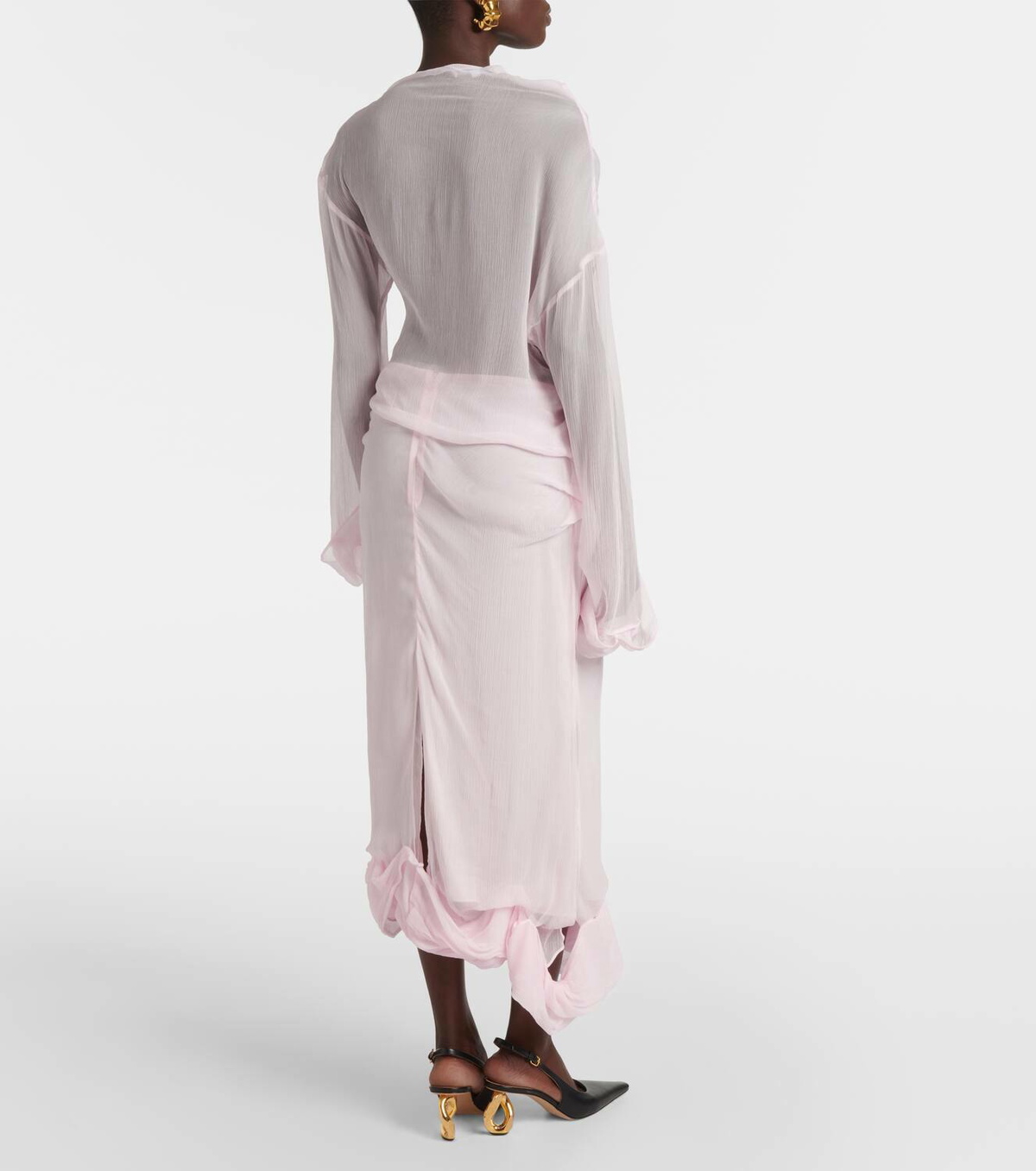 JW Anderson Asymmetric sheer draped blouse JW Anderson