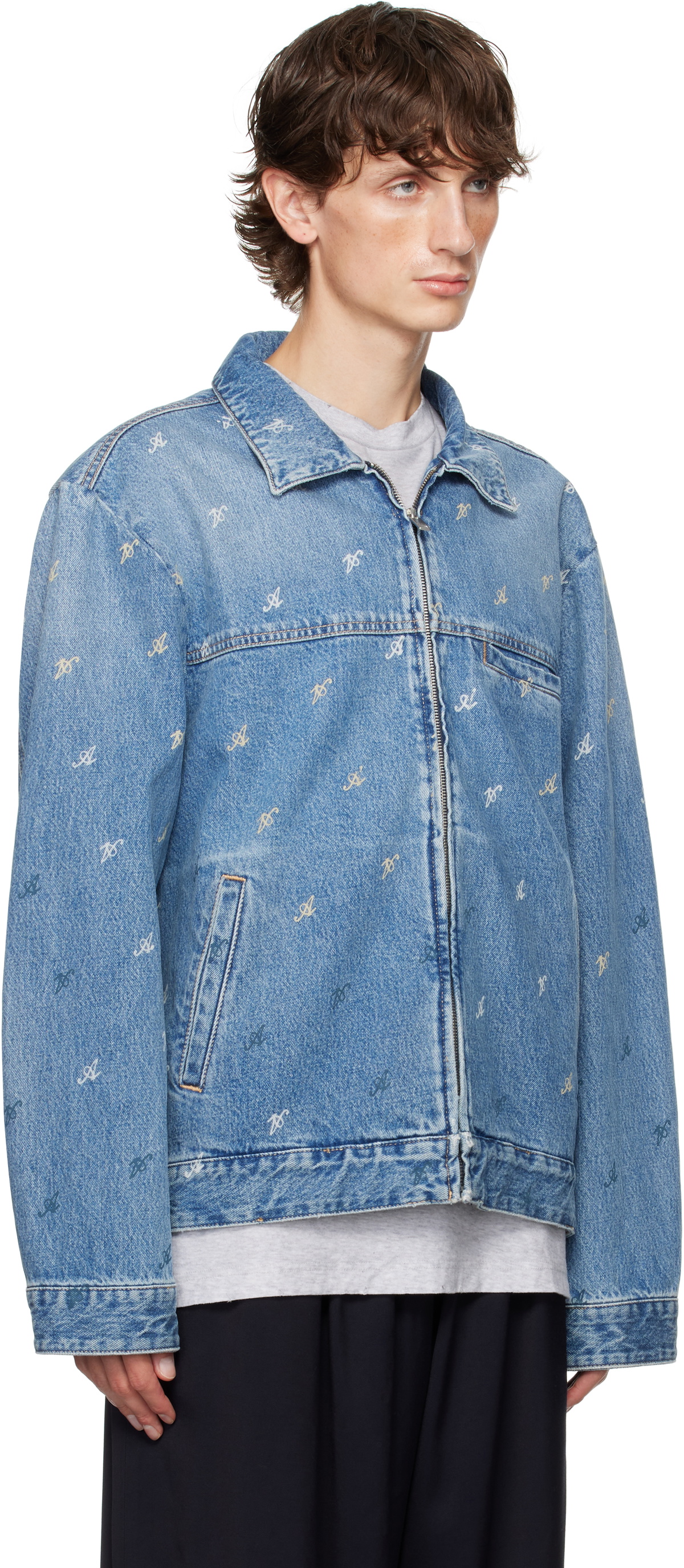 Axel Arigato Blue Signature 'A' Denim Jacket Axel Arigato