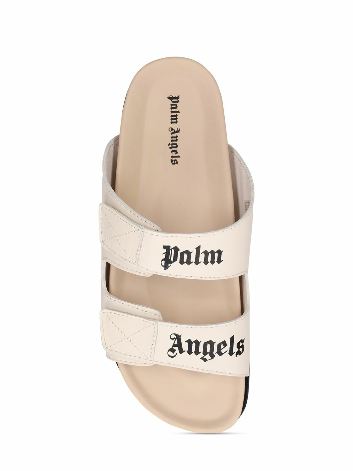 PALM ANGELS - 20mm Faux Leather Slide Sandals Palm Angels
