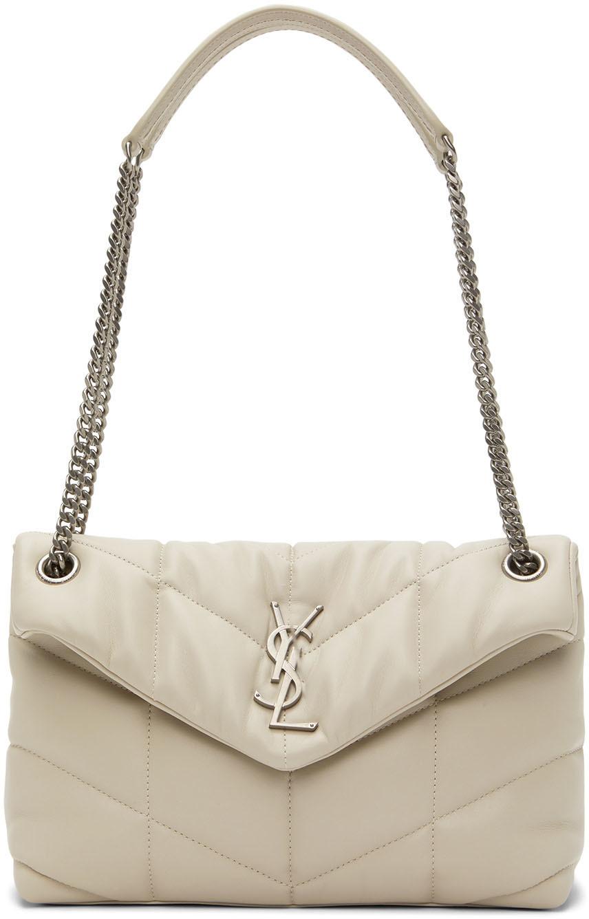 Saint Laurent Off-White Small Puffer Shoulder Bag Saint Laurent
