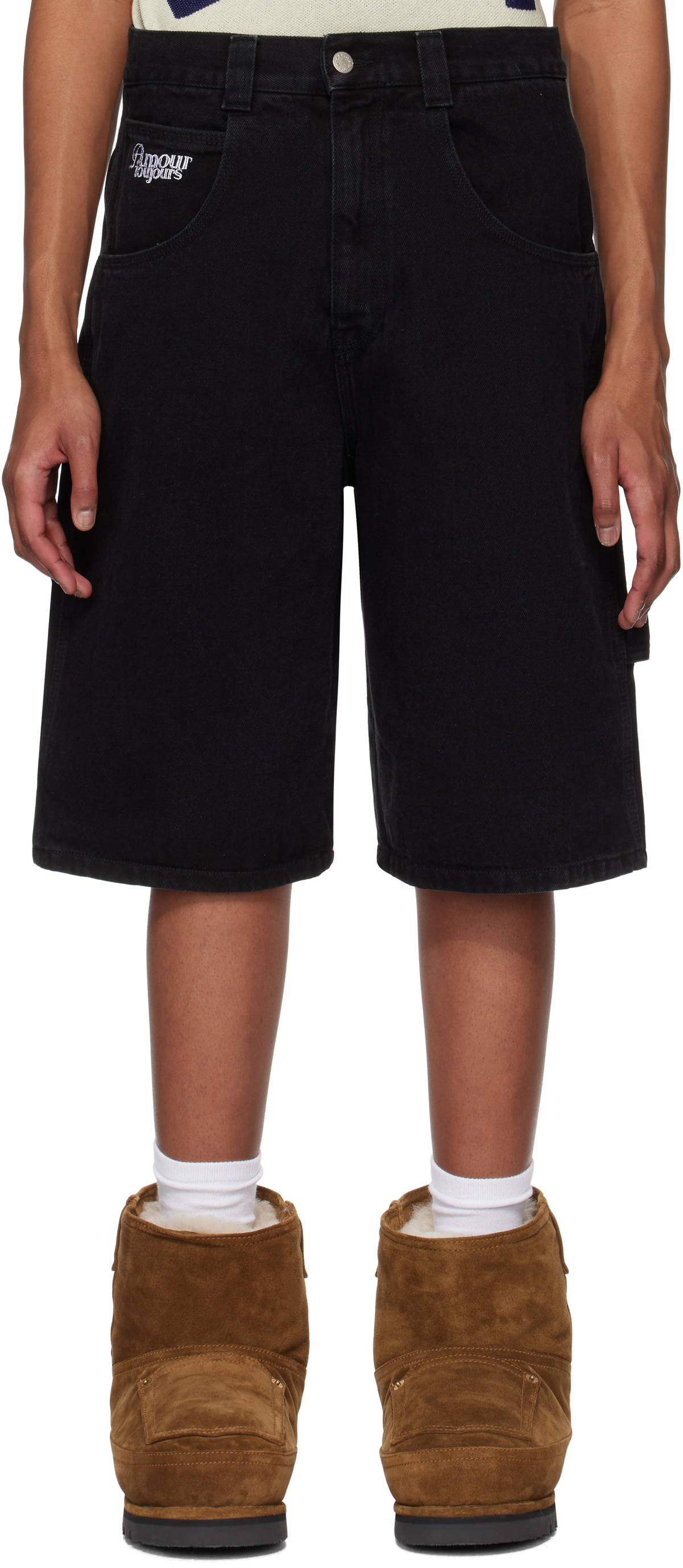 Carne Bollente Black Cupid's Cheeks Denim Shorts Carne Bollente