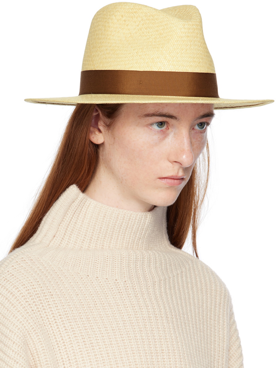 rag & bone Beige Trim Panama Hat Rag and Bone