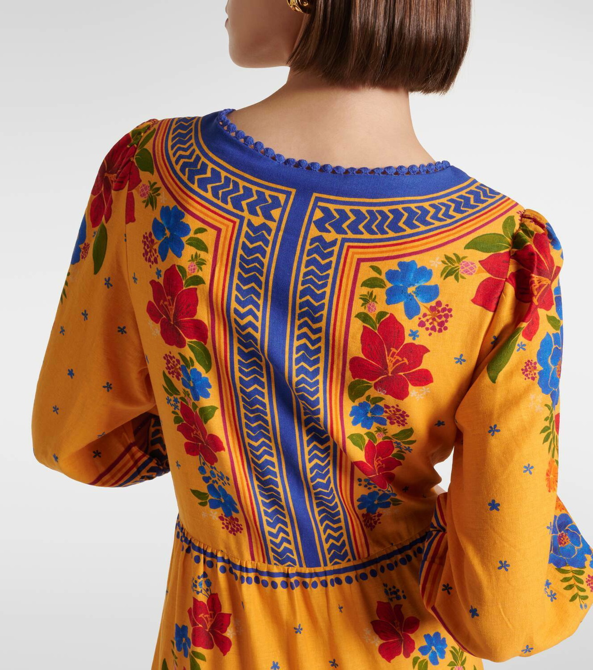 Farm Rio Floral Yard linen-blend maxi dress Farm Rio