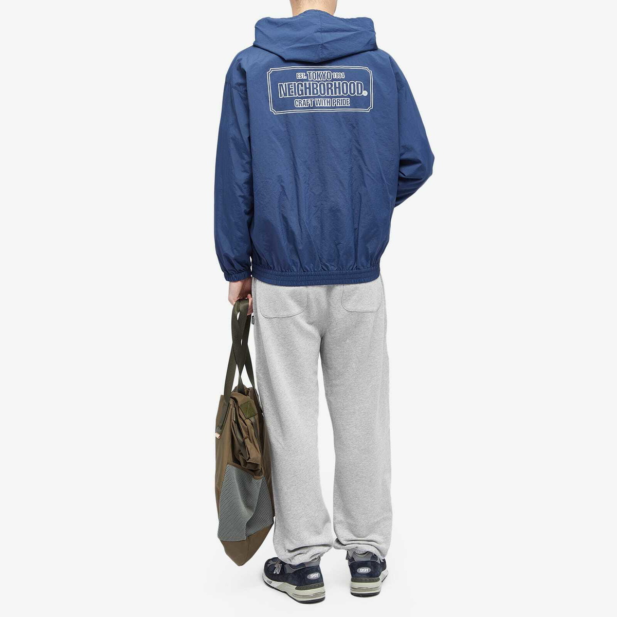 Neighborhood Men's Hooded Zip Up Jacket in Navy Neighborhood