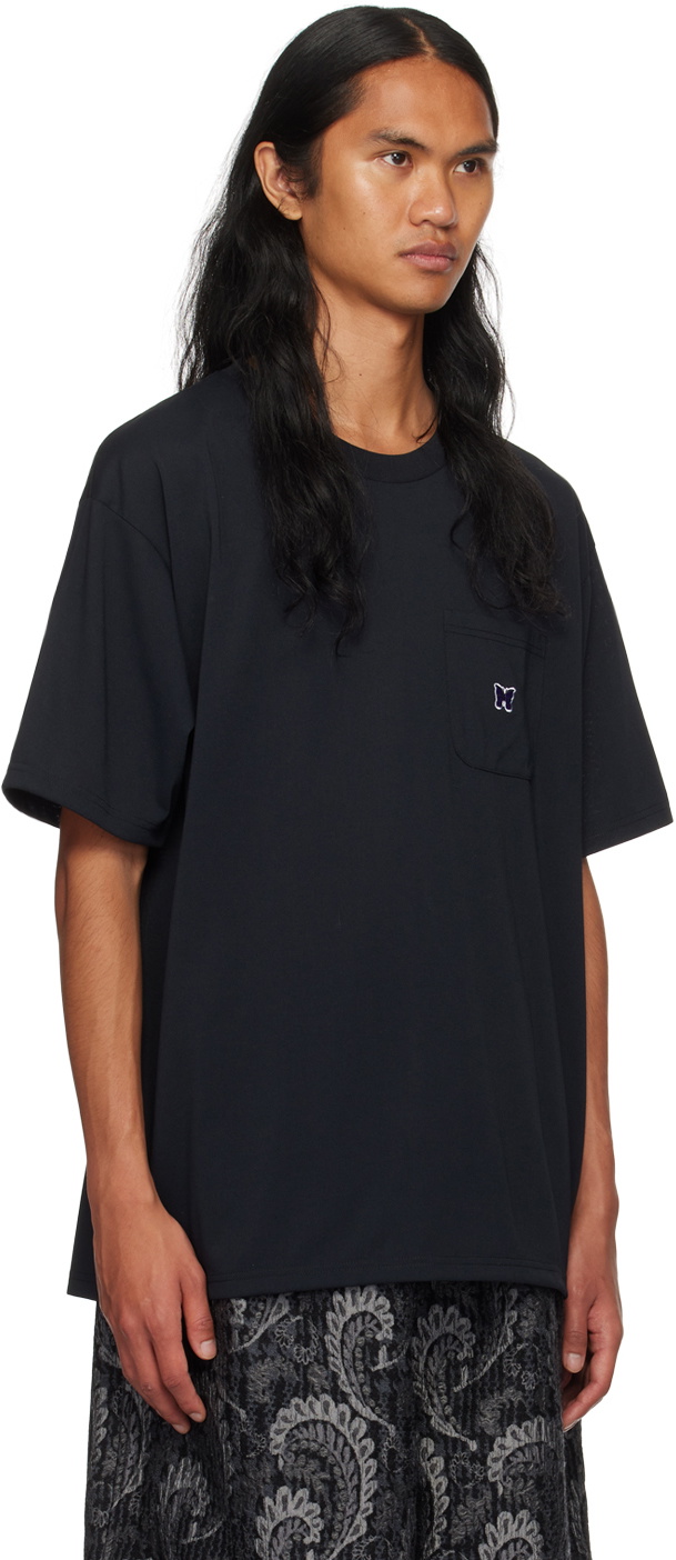 NEEDLES Black Embroidered T-Shirt Needles
