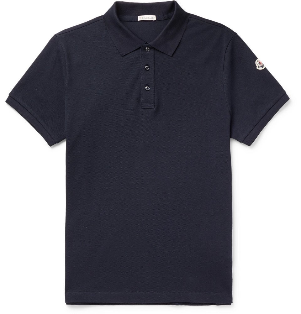 Moncler - Cotton-Piqué Polo Shirt - Blue Moncler