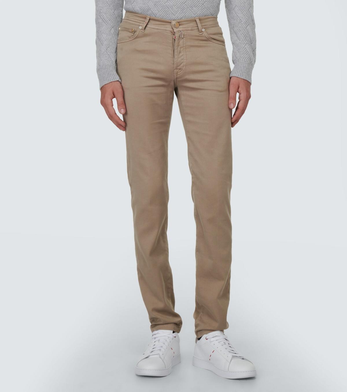 Kiton - Mid-rise cotton-blend straight jeans Kiton