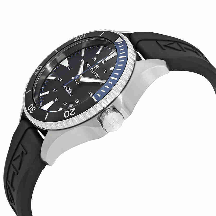 Hamilton Khaki Navy Scuba Automatic Black Dial Batman Bezel Mens Watch ...