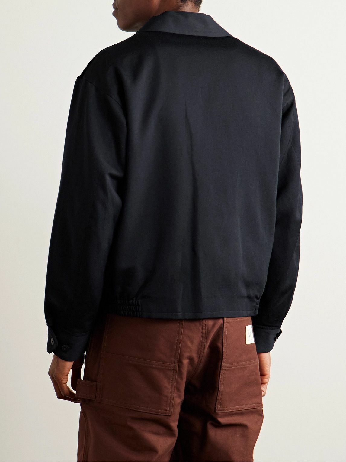 Visvim - Mayfield Velour-Trimmed Wool and Linen-Blend Bomber Jacket - Blue Visvim