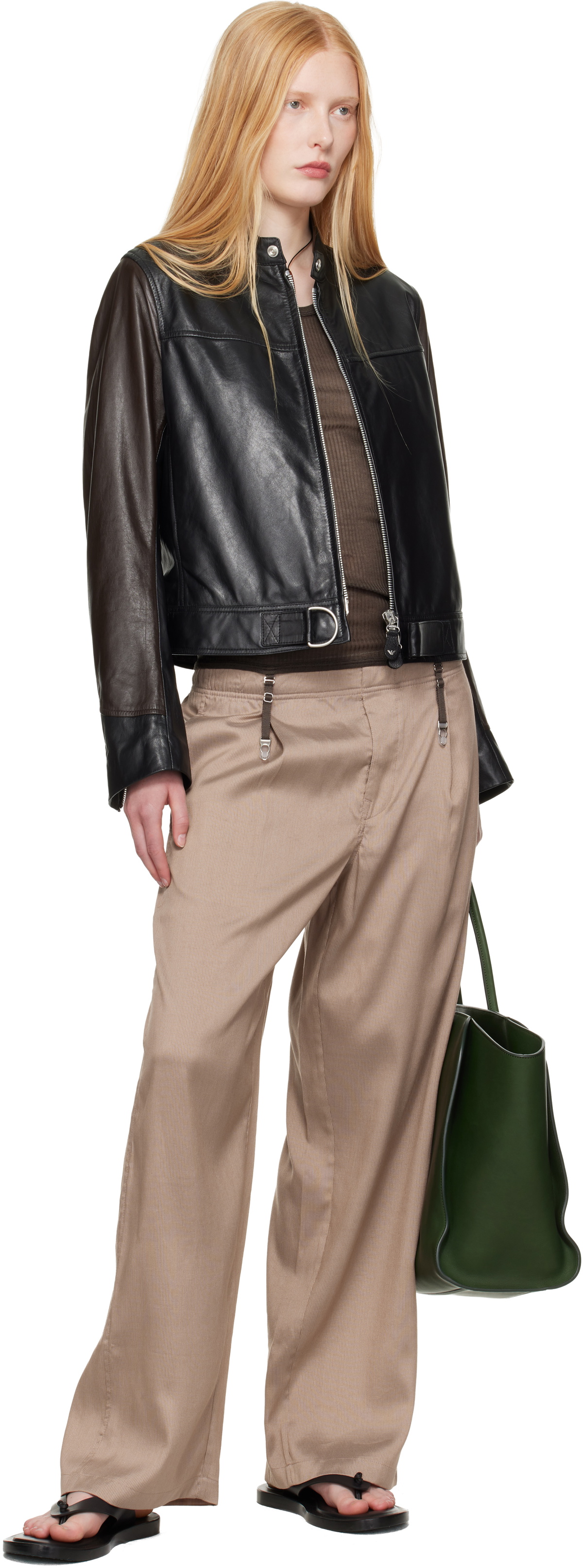 OUR LEGACY WORK SHOP Emporio Armani Black Piccola Trix Leather Jacket ...