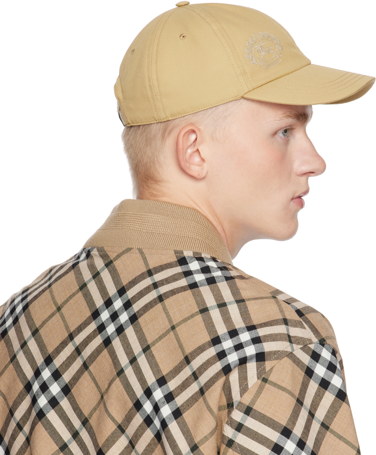Burberry Beige EKD Cotton Blend Baseball Cap Burberry