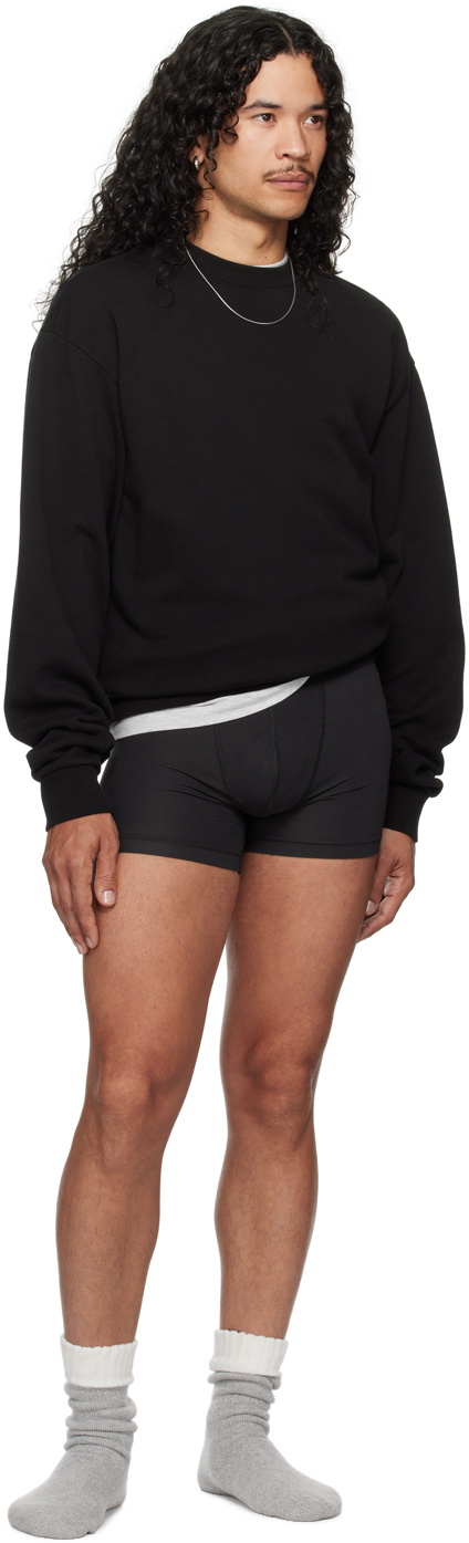 SKIMS Three-Pack Black SKIMS Cotton 3 Boxer Briefs SKIMS