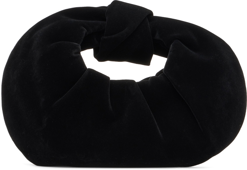 GIA STUDIOS Black Mini Velvet Croissant Bag GIA STUDIOS