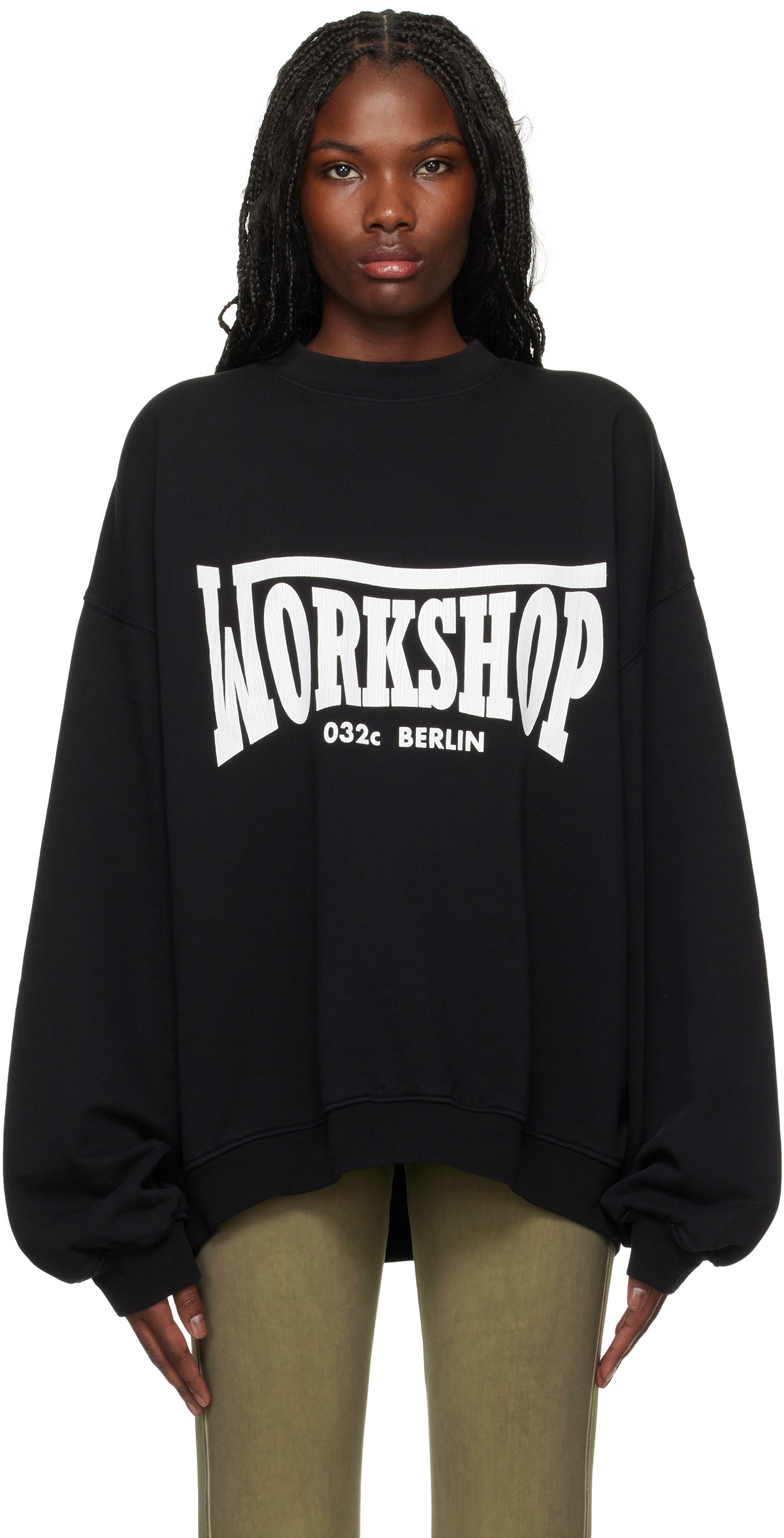 032c Black Victor Bubble Sweatshirt 032c