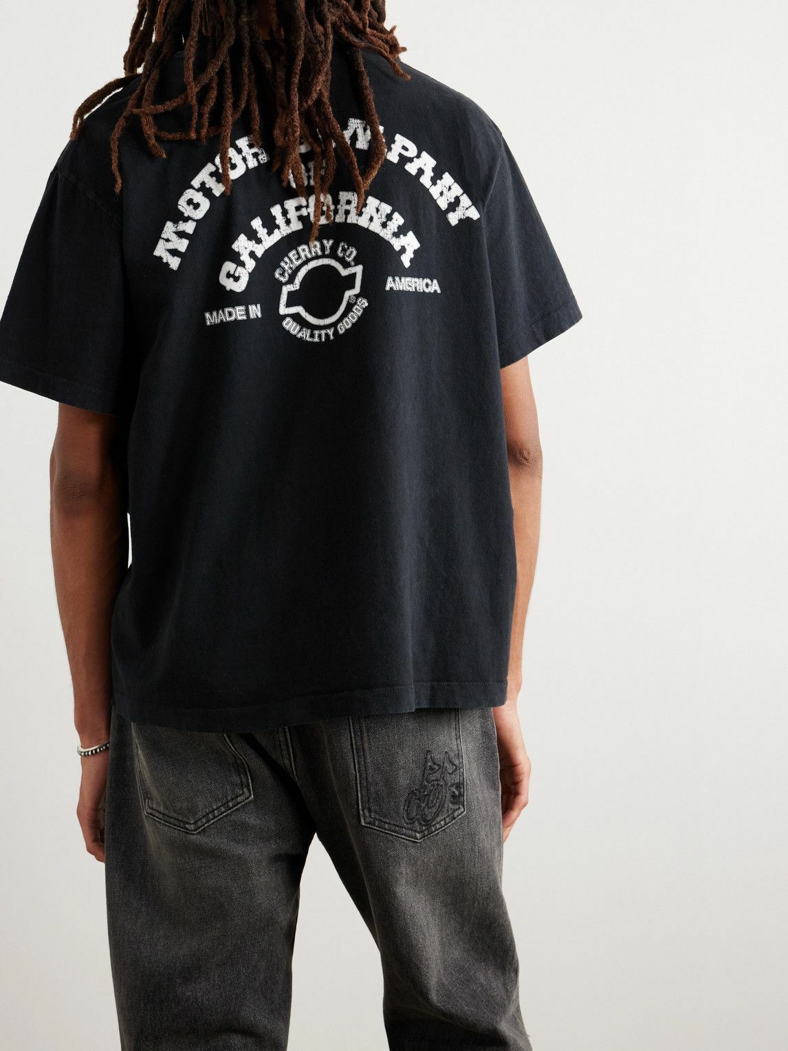 Cherry Los Angeles - Logo-Print Cotton-Jersey T-Shirt - Black CHERRY LA