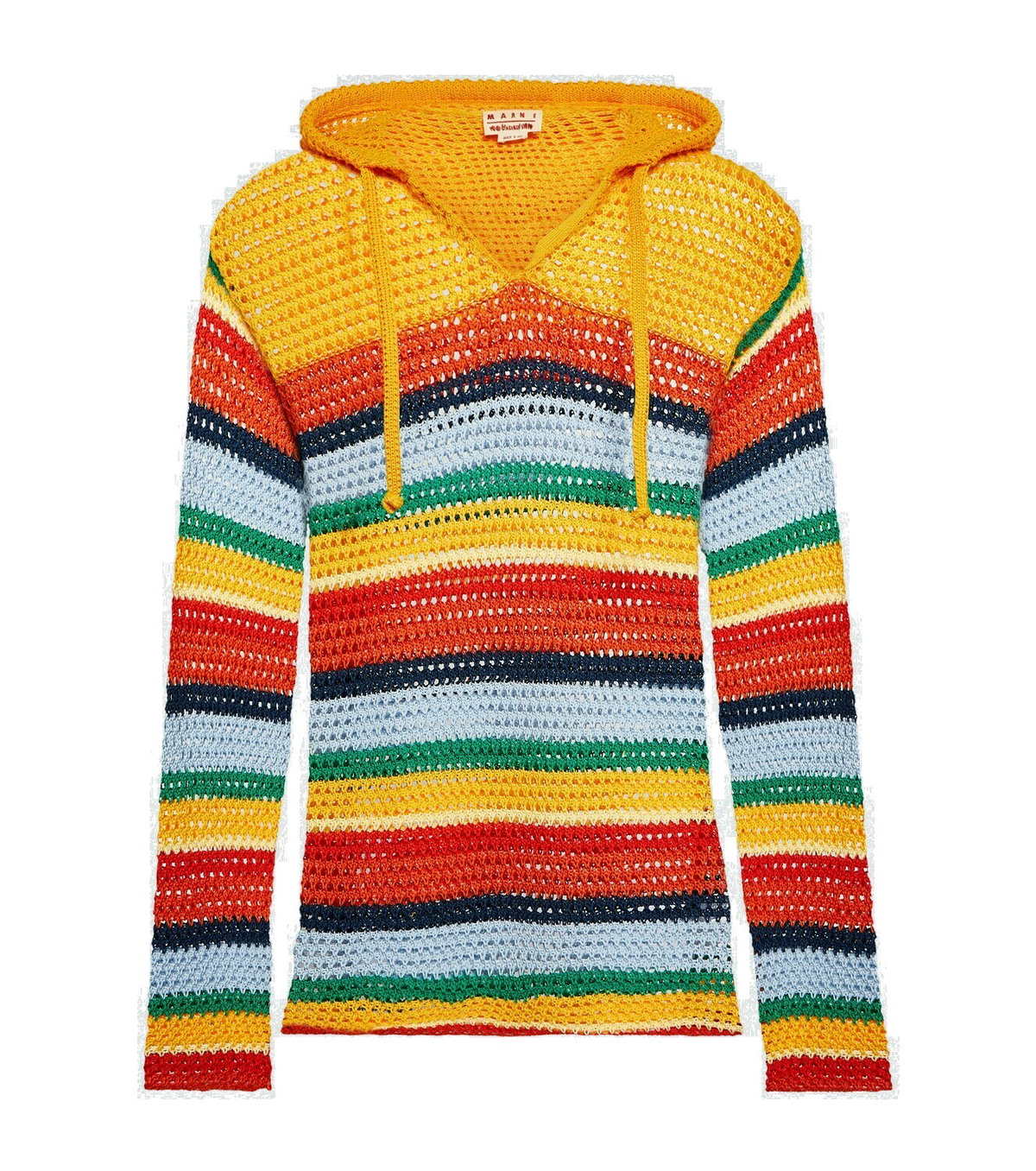 Marni x No Vacancy Inn striped crochet cotton hoodie Marni
