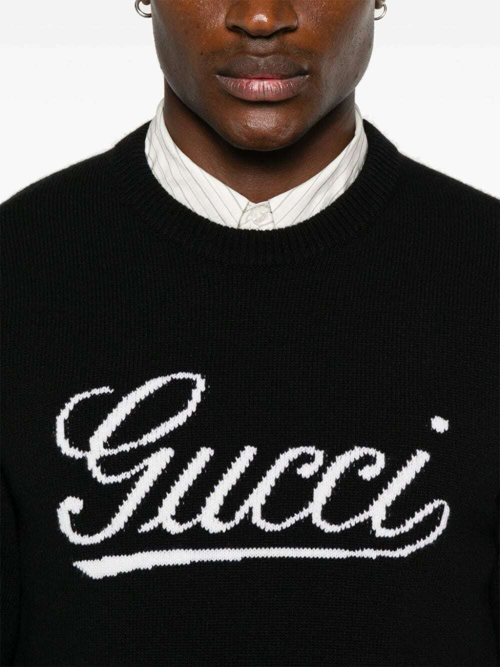 GUCCI - Sweater With Intarsia Logo Gucci