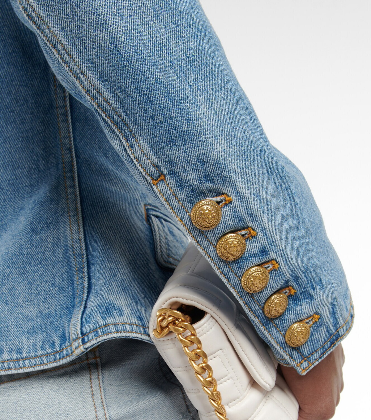 Balmain - Double-breasted denim blazer Balmain