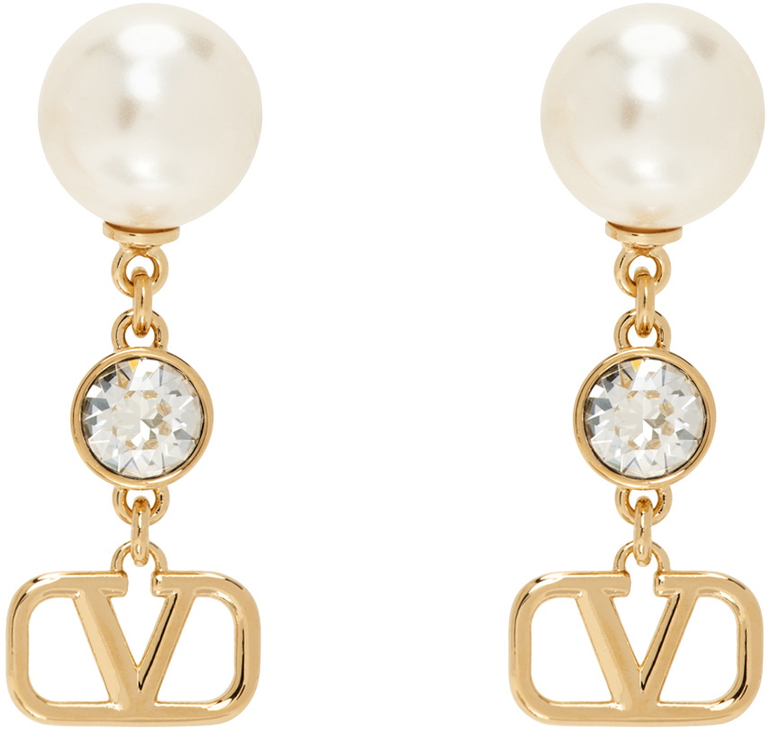 Valentino Garavani Gold VLogo Signature Earrings Valentino Garavani