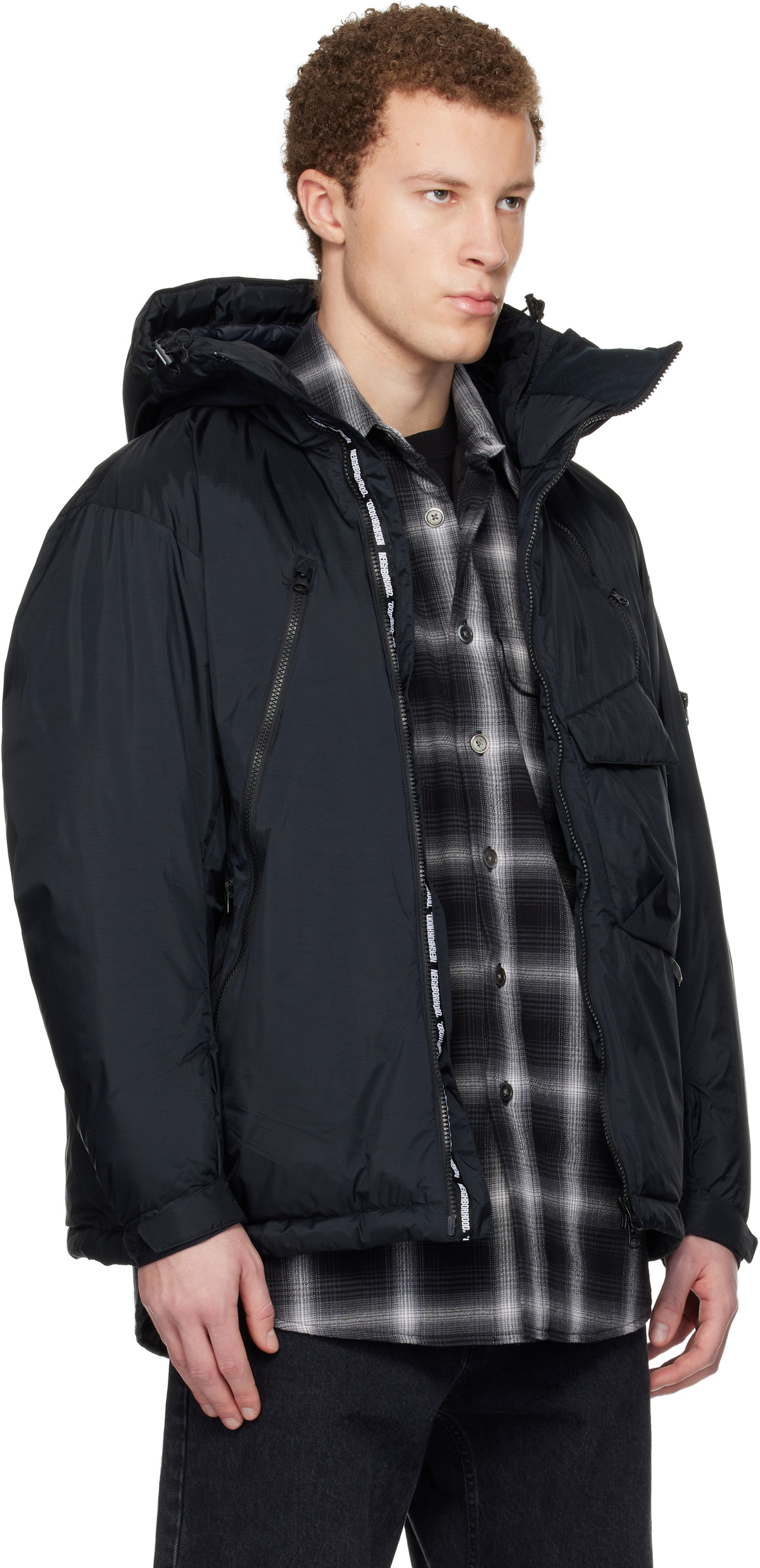 Neighborhood Black Nanga Edition Offset Zip Down Jacket Neighborhood
