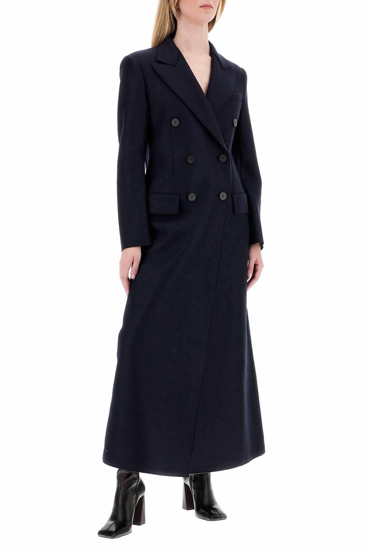 HARRIS WHARF LONDON double-breasted pressed wool coat Blue Harris Wharf ...