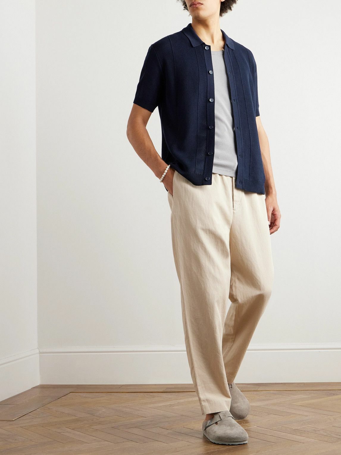 Orlebar Brown - Tiernan Ribbed Cotton Polo Shirt - Blue Orlebar Brown