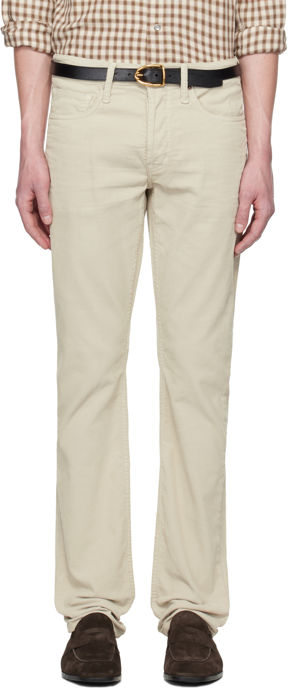 TOM FORD Beige Micro Cord Slim Fit Jeans TOM FORD