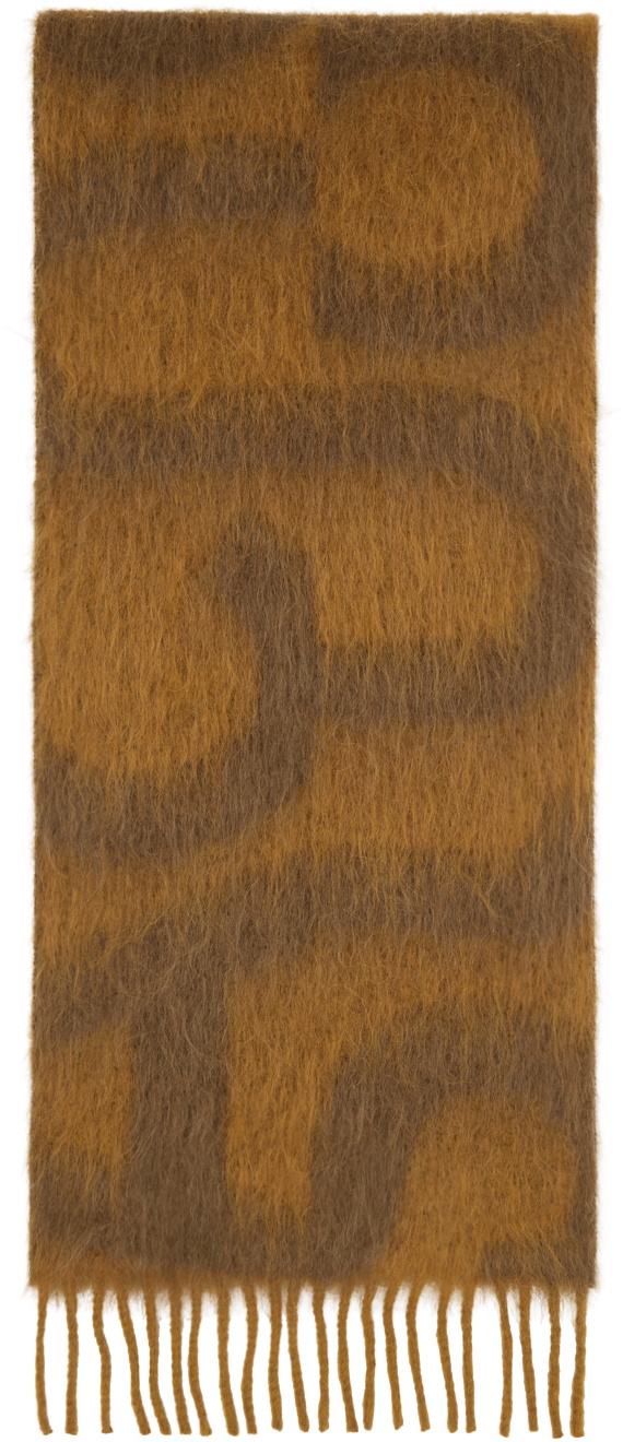 Acne Studios Brown Logo Scarf Acne Studios