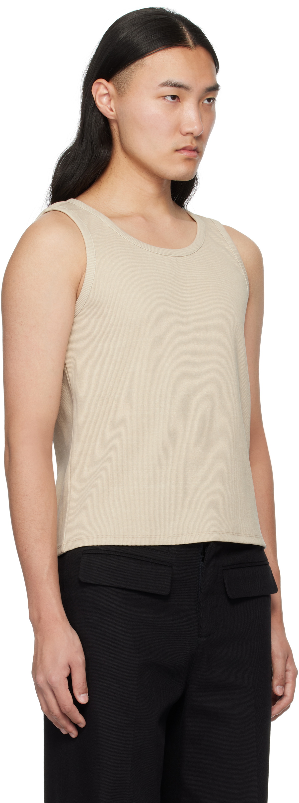 lesugiatelier Beige Cut Out Tank Top lesugiatelier