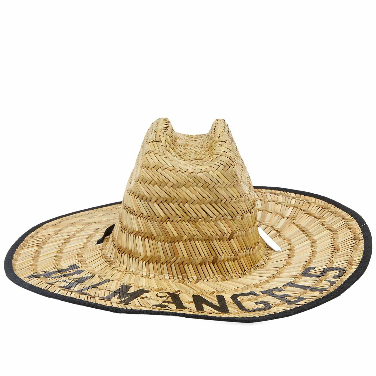 Palm Angels Women's Rafia Logo Bucket Hat in Beige/Black Palm Angels