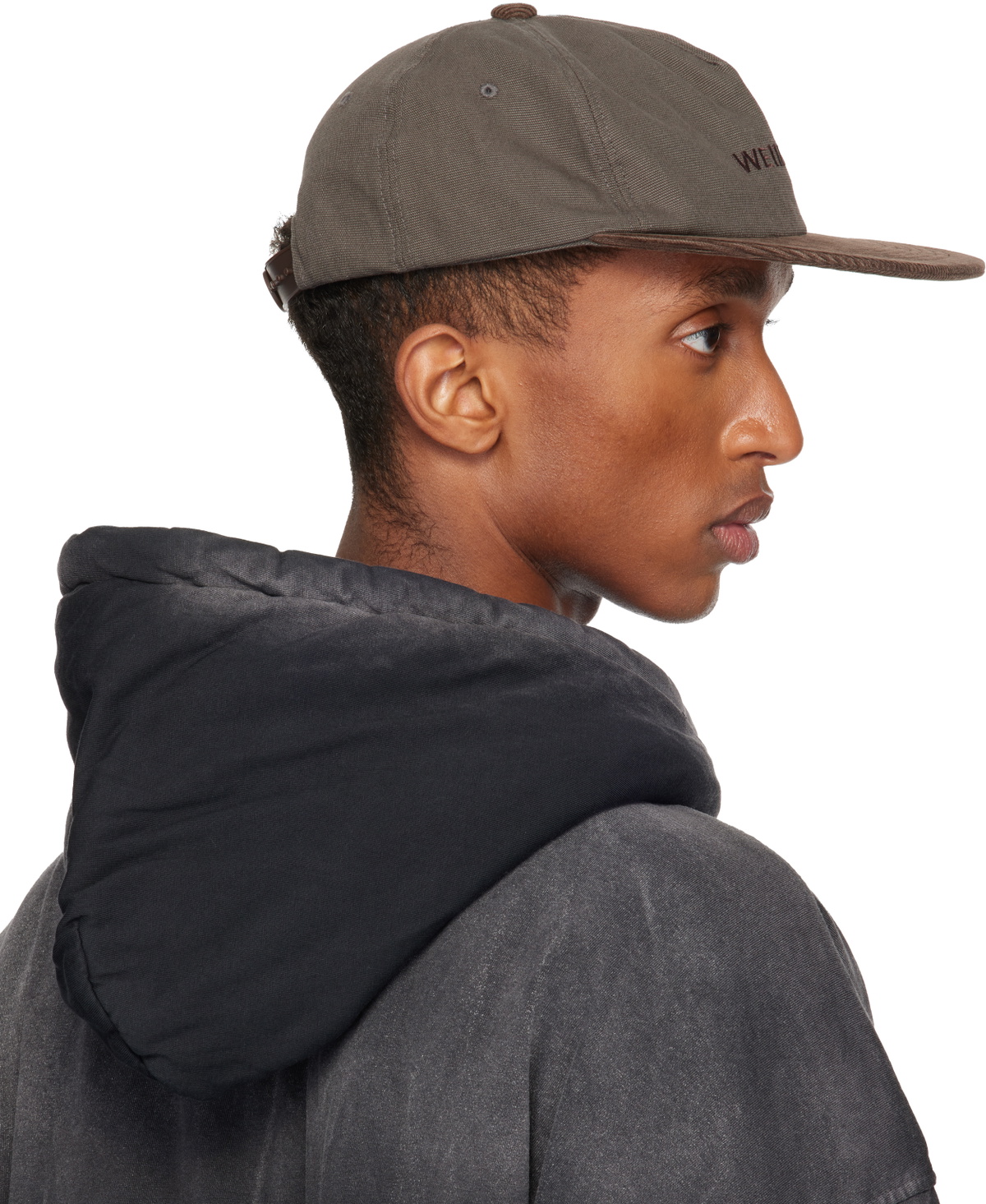 We11done Gray & Brown Work Cap We11done