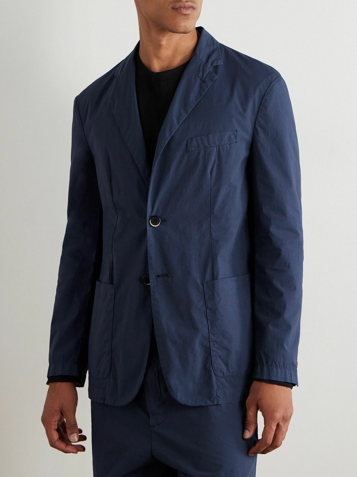 Barena - Slim-Fit Garment-Dyed Cotton-Blend Suit Jacket - Blue Barena