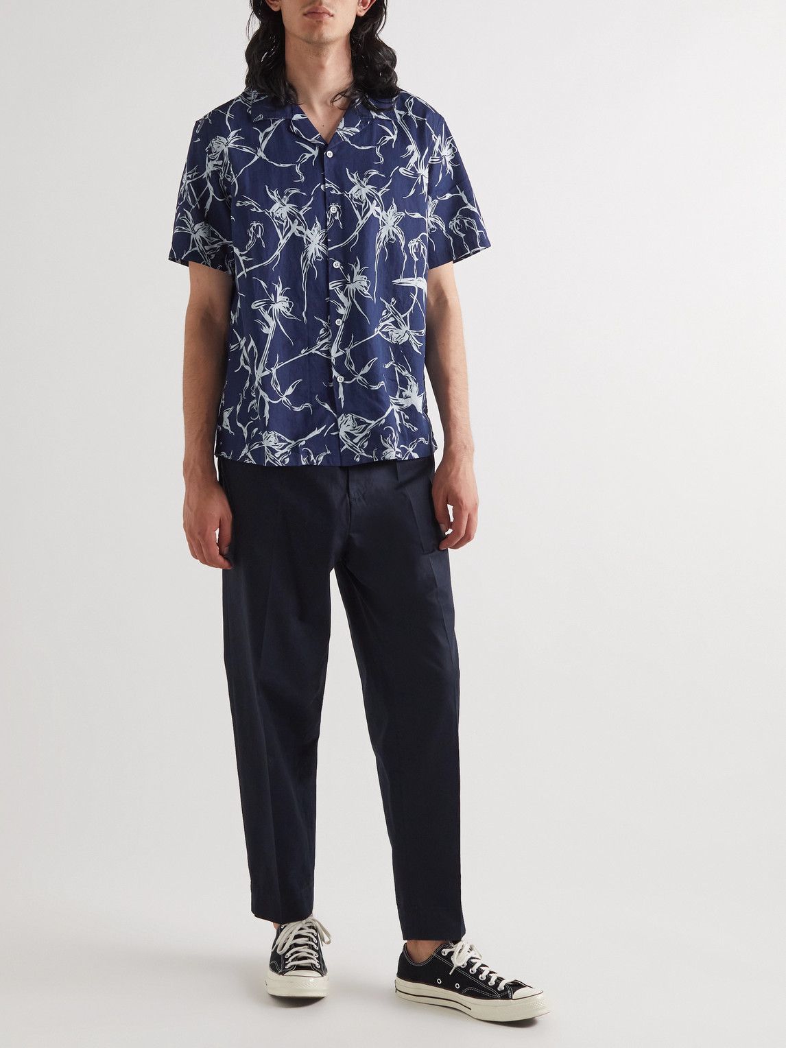 Rag & Bone - Avery Convertible-Collar Printed Cotton Shirt - Blue Rag ...