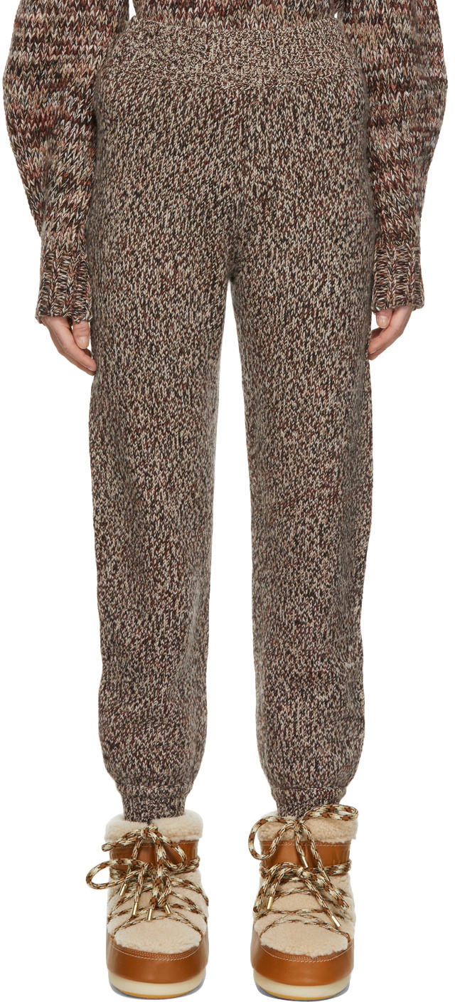 Chloé Brown Cashmere Tweed Jogging Trousers Chloe