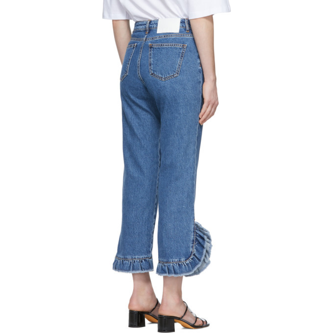 MSGM Blue Ruffled Jeans MSGM