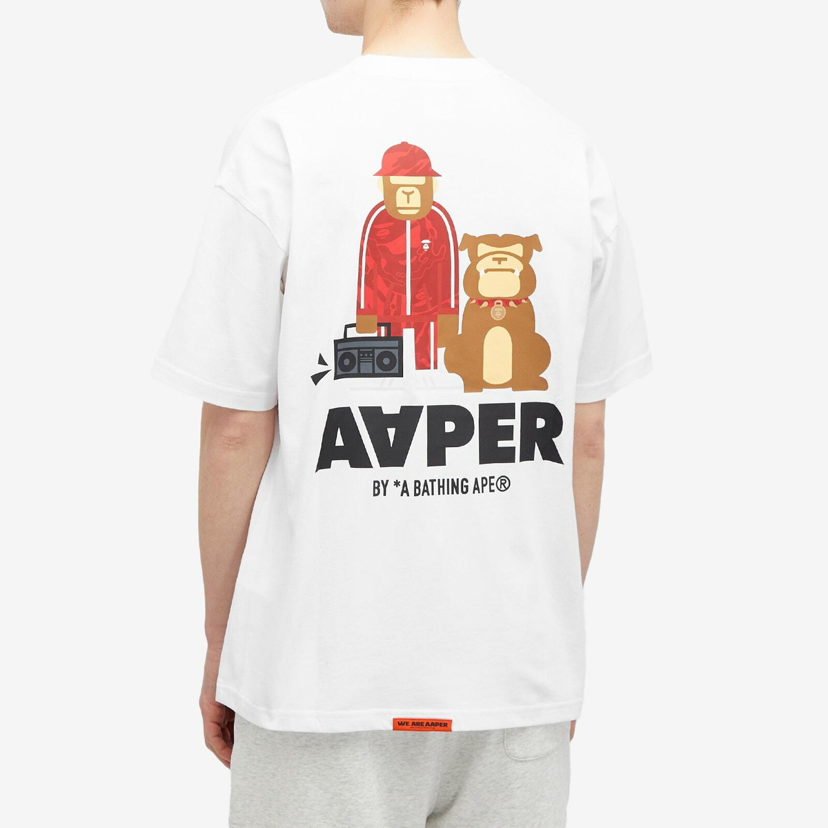 Men's AAPE Bravo Aaper T-Shirt in White AAPE by A Bathing Ape