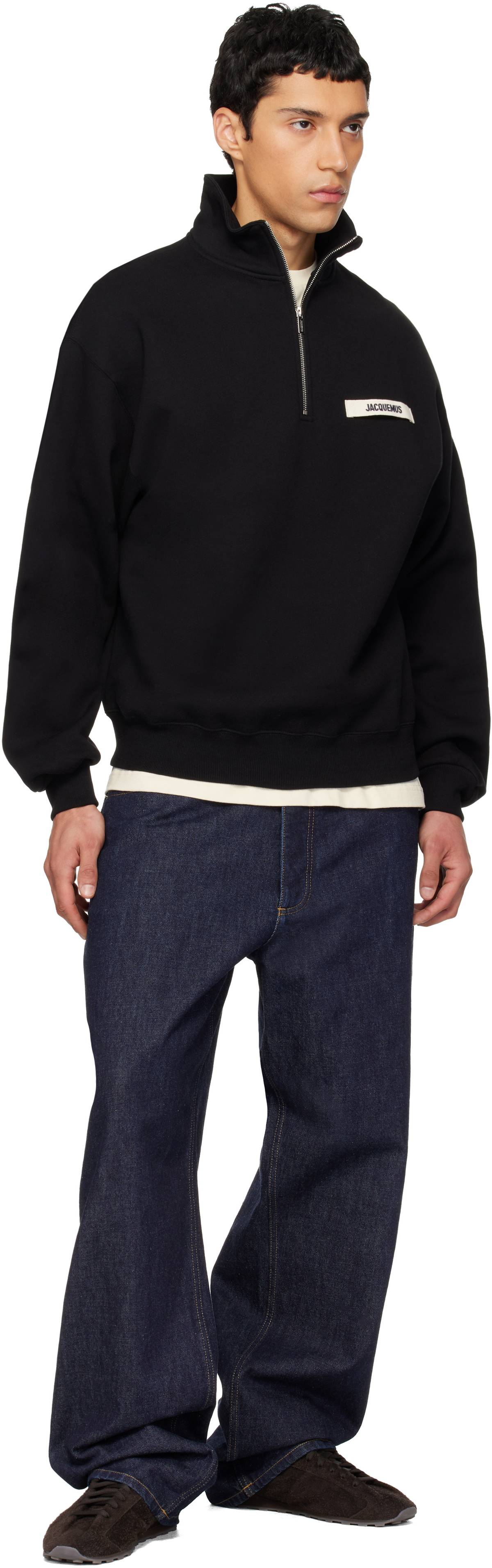 JACQUEMUS Black La Croisière 'The Gros Grain zipped-rollneck ...