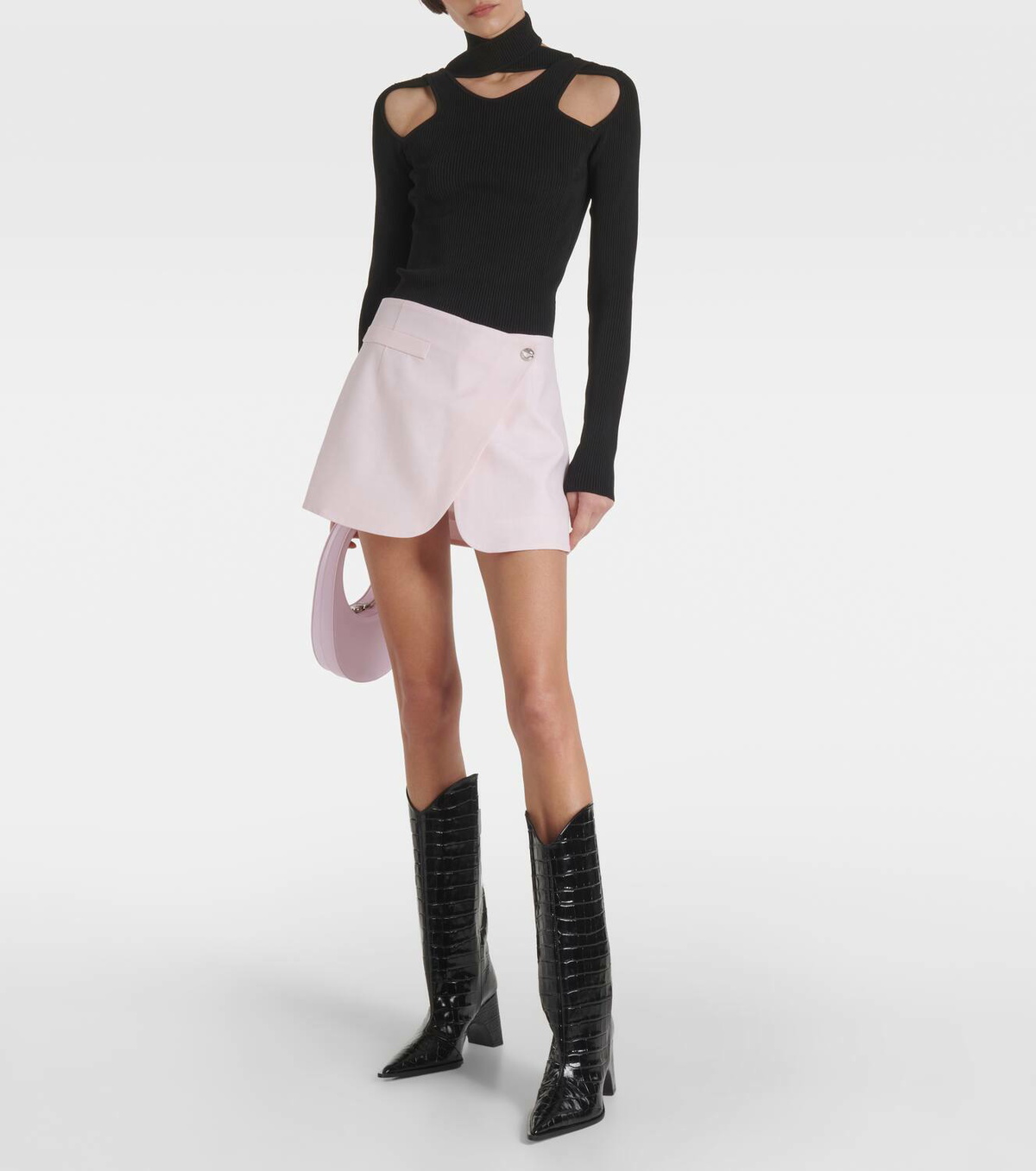 Coperni Bridge croc-effect leather knee-high boots Coperni