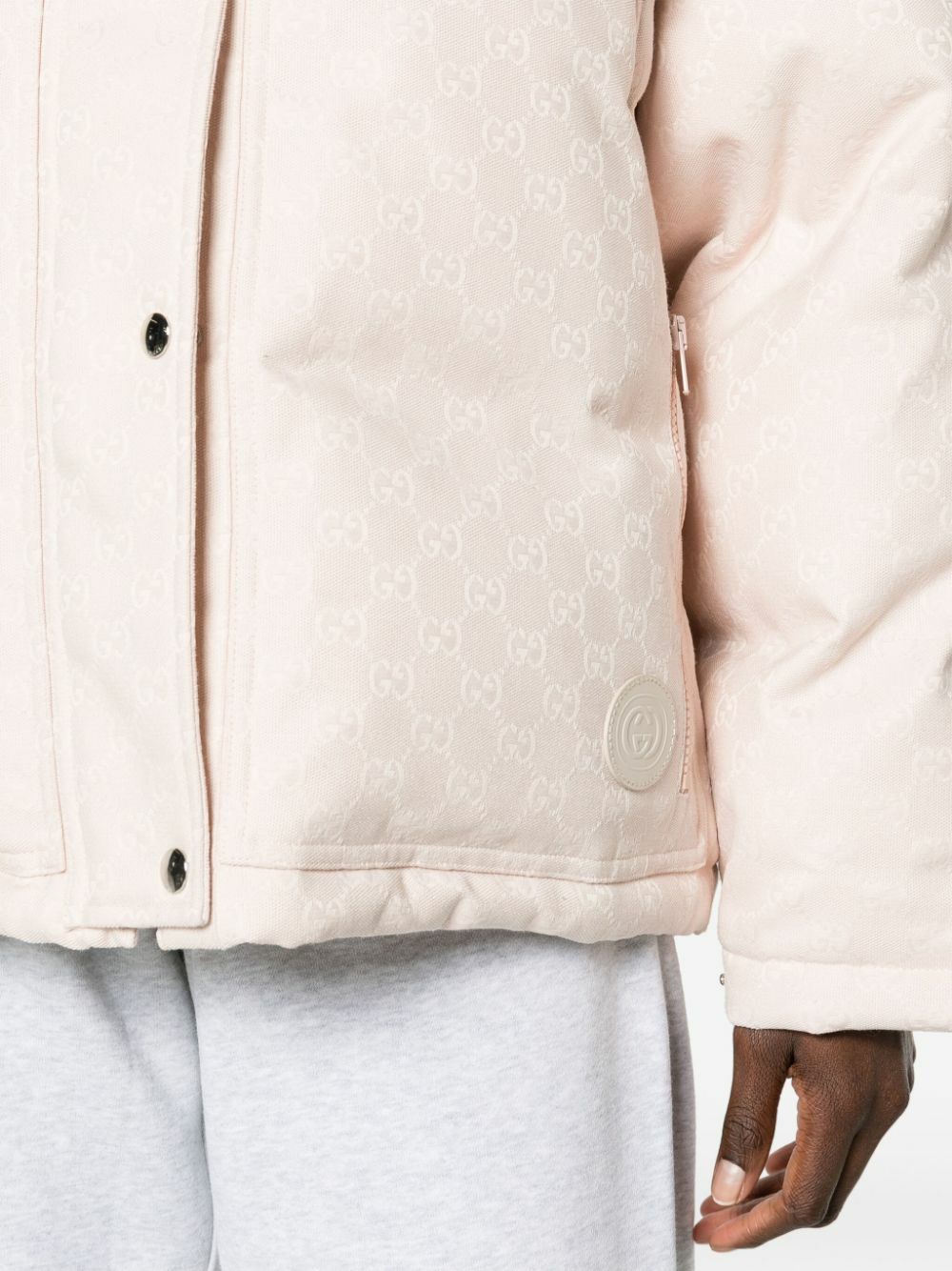 Gucci Pink GG Canvas Puffer Jacket Gucci