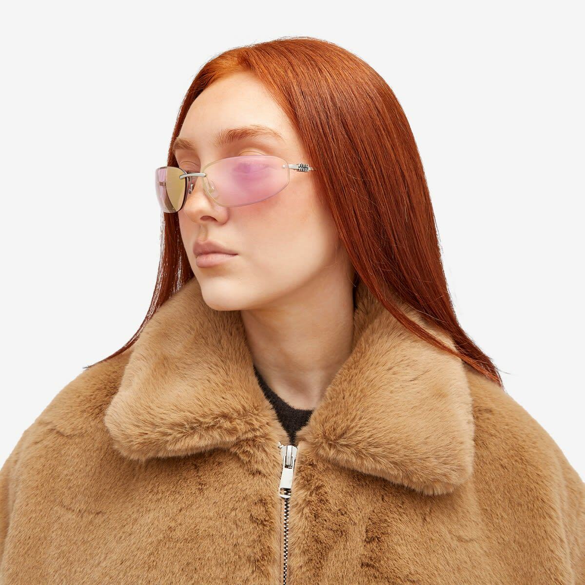 Miu Miu Eyewear Women's A50S Sunglasses in Silver/Pink Mirror Lilac Miu Miu