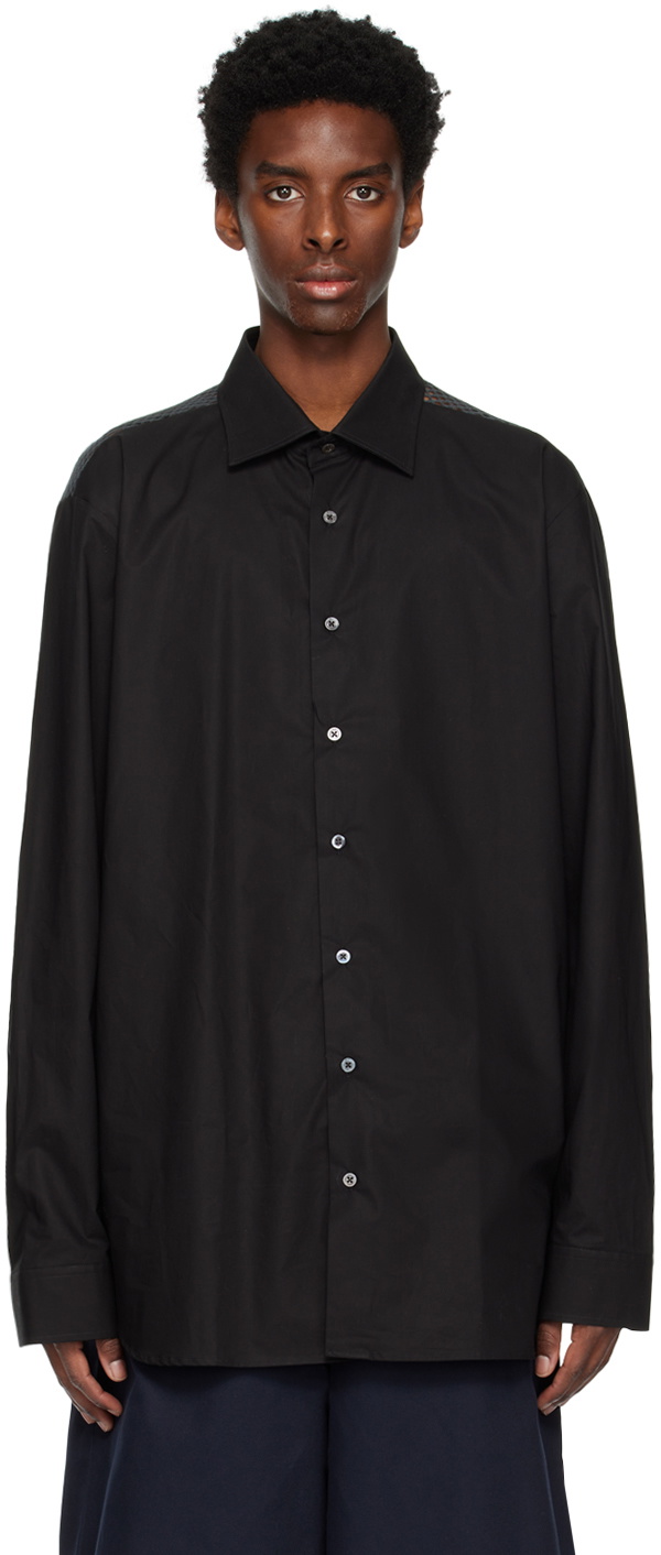Raf Simons Black Mesh Panel Shirt Raf Simons