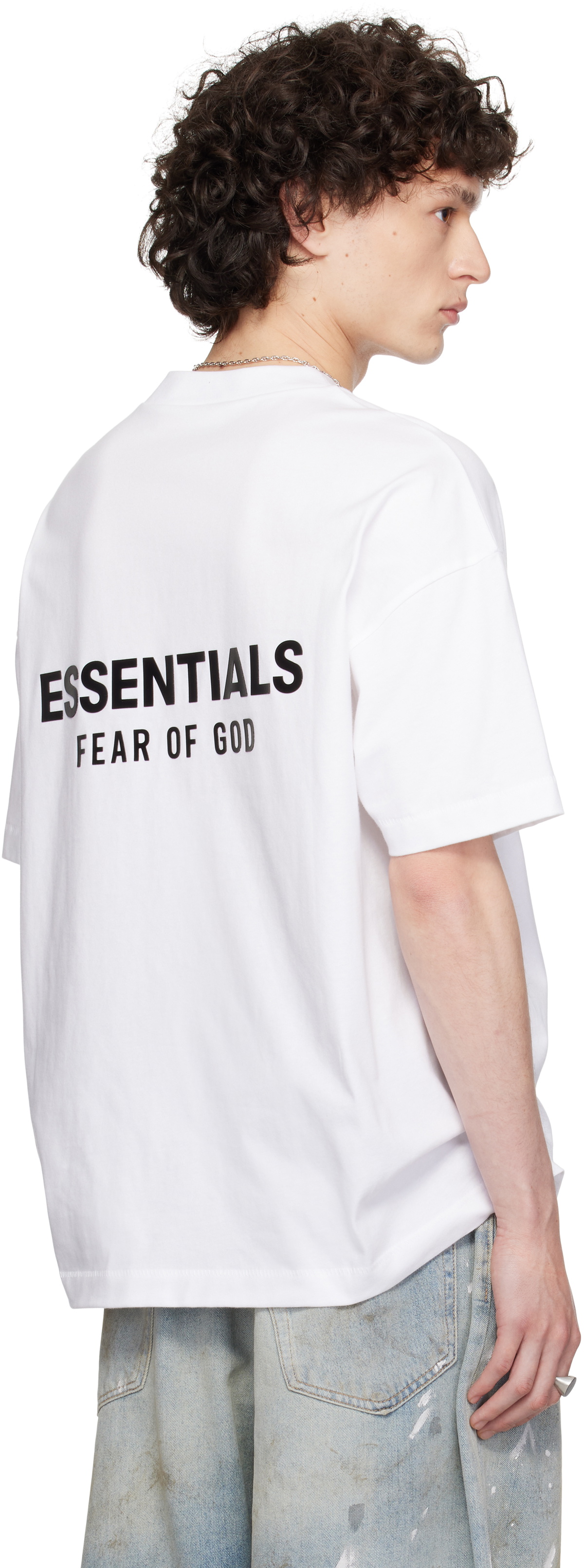 Fear of God ESSENTIALS White Classic Short Sleeve T-shirt Fear Of God ...