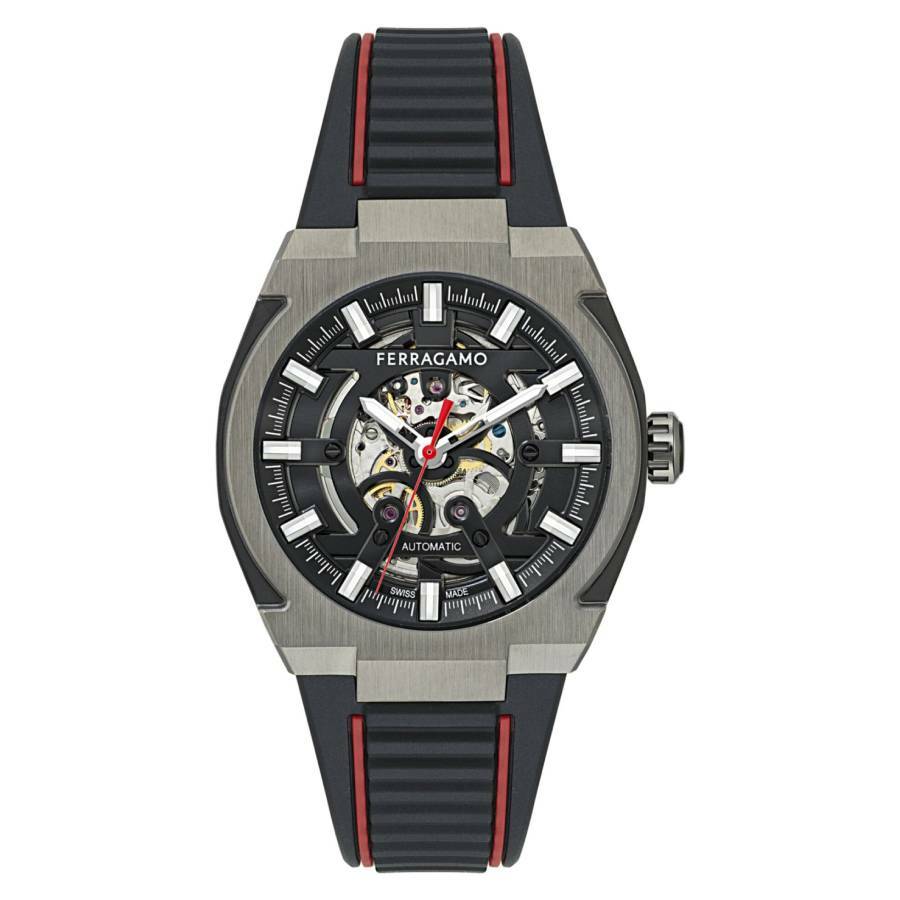 Ferragamo Supreme Skeleton Automatic Black Dial Mens Watch SFTA00124 ...