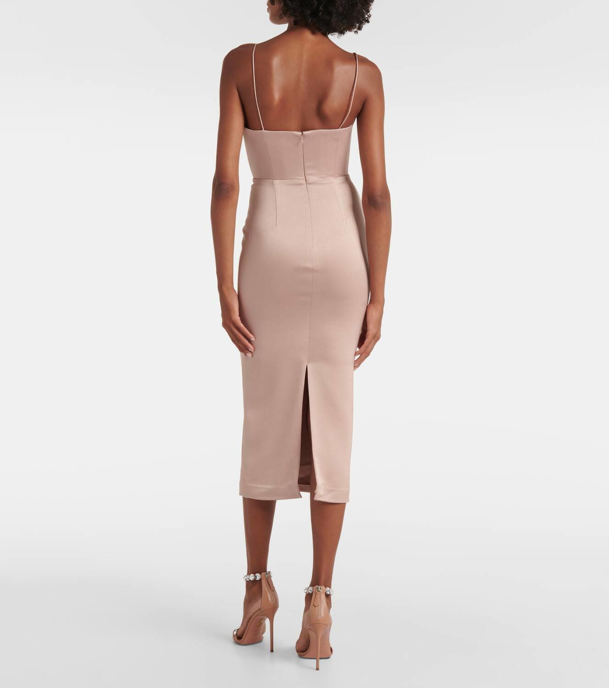 Alex Perry Sweetheart satin crêpe midi dress Alex Perry