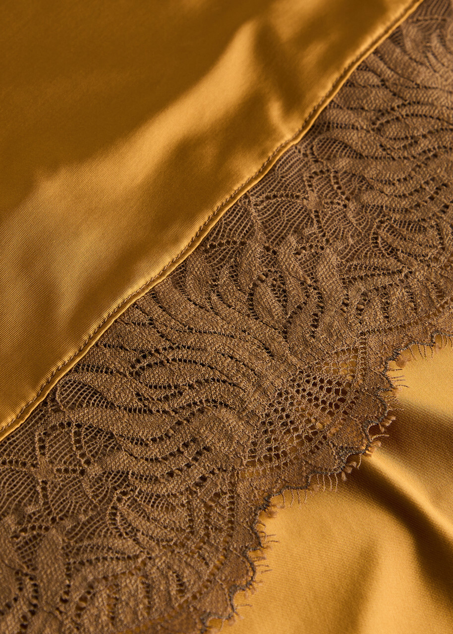 Hanro Gale Lace Stretch-satin Underskirt Gold Hanro