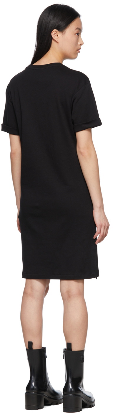 Hugo Black Cotton Mini Dress Hugo Boss