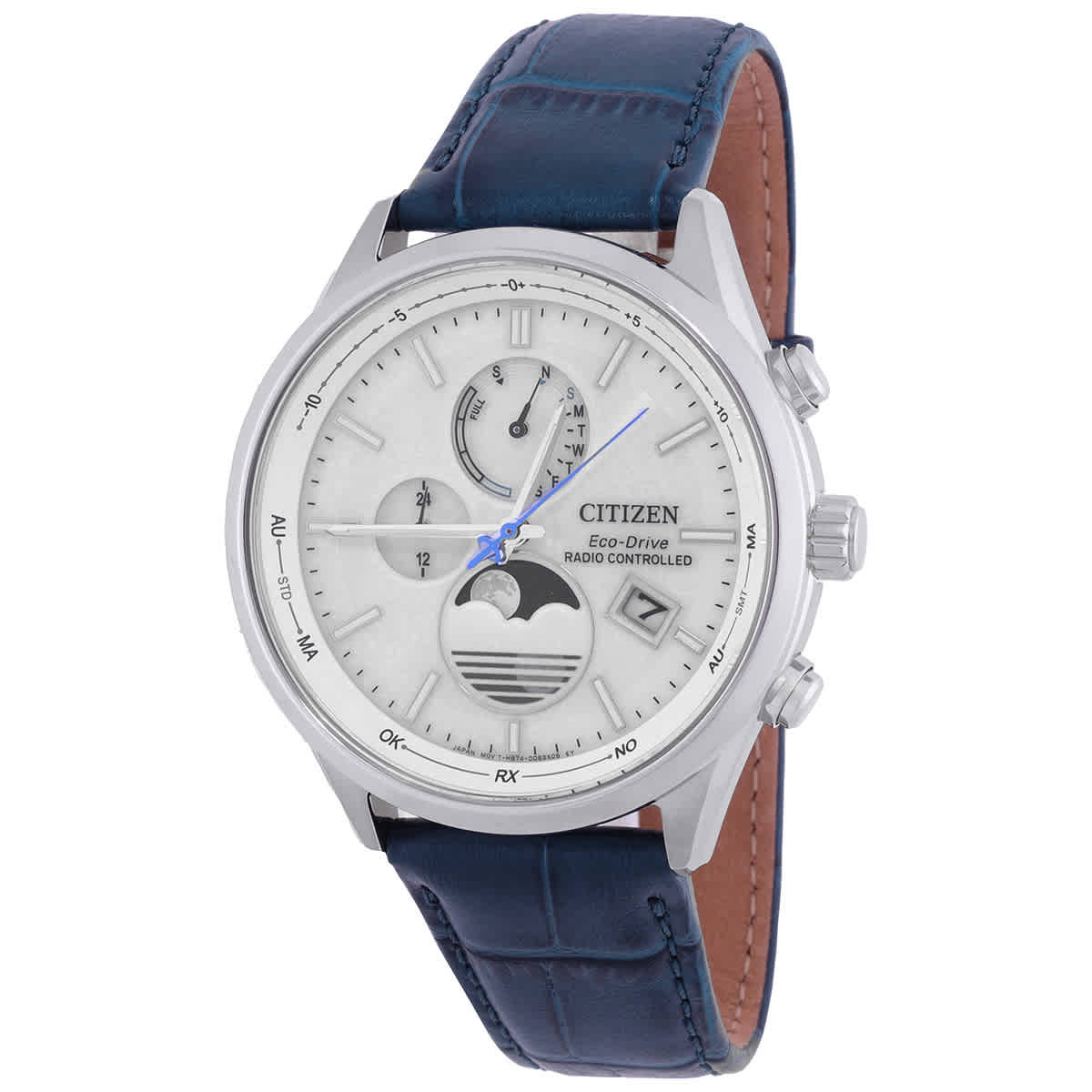 Citizen Eco-Drive Radio-Controlled Moon Phase White Dial Mens Watch ...